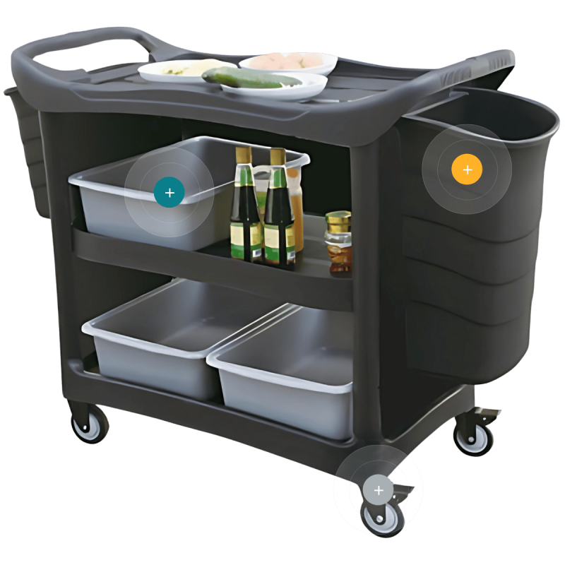 Carro de servicio panelado Deluxe Cart