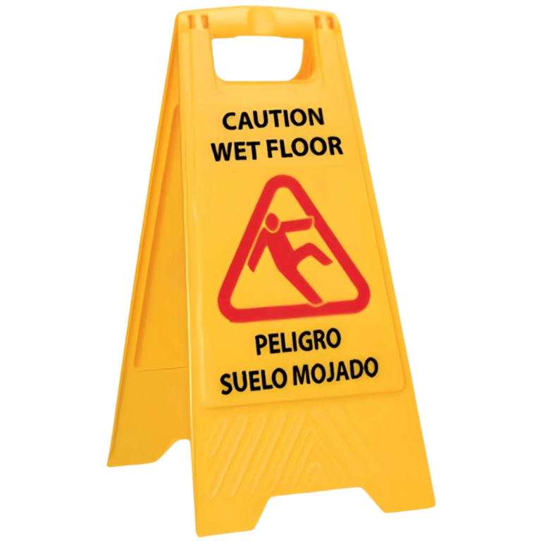 Señal de aviso de suelo mojado